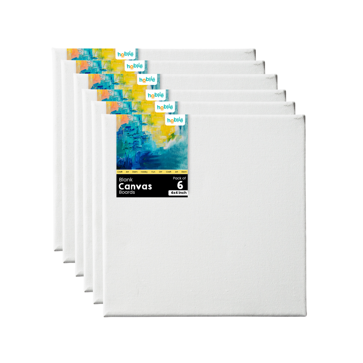 Hoblie Small Canvas Board Set of 6 (4x4 Inch) | Canvas for Painting ...
